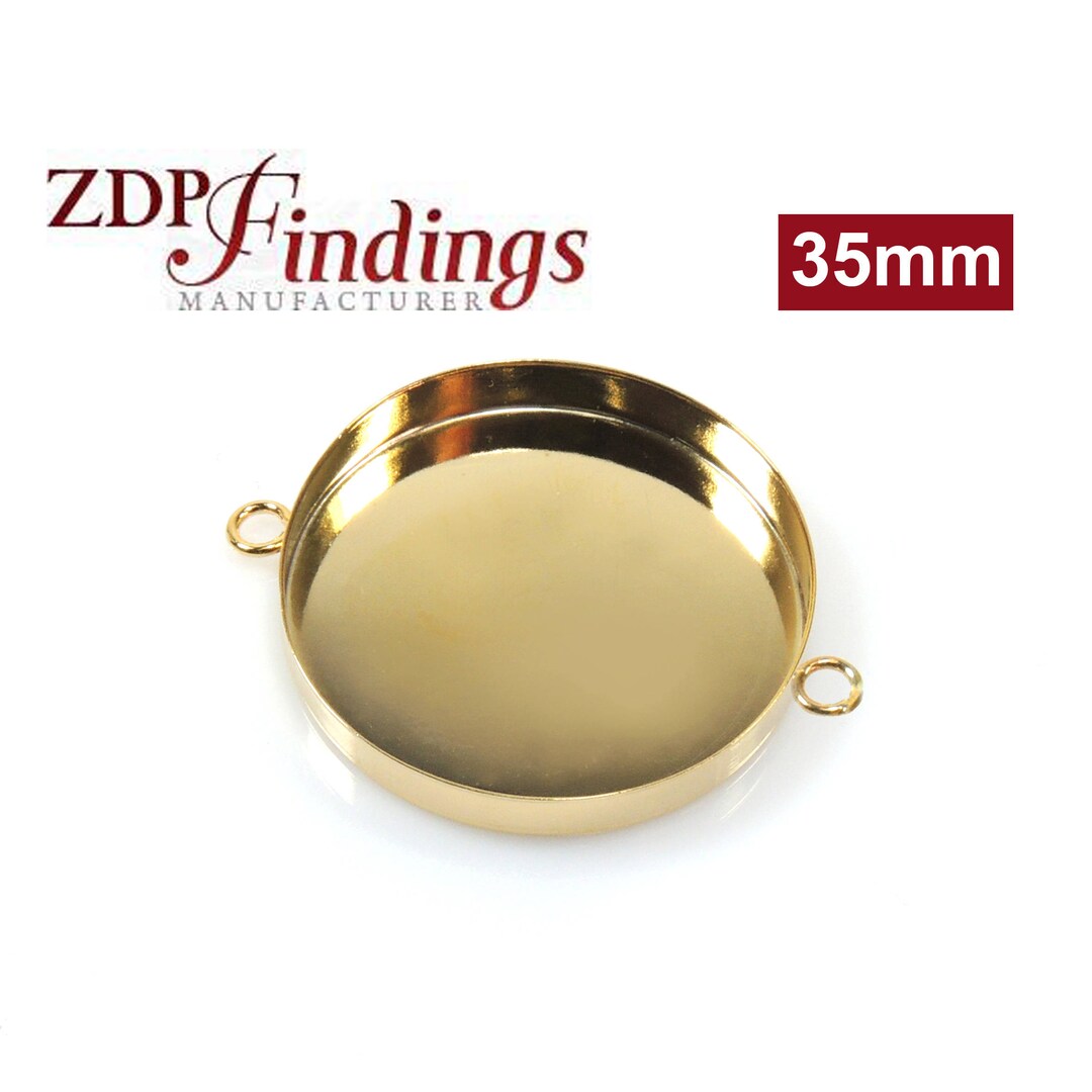 1pc X Round 35mm Bezel Cup Connector 14k Gold Filled (RD354GF) by ZDP ...