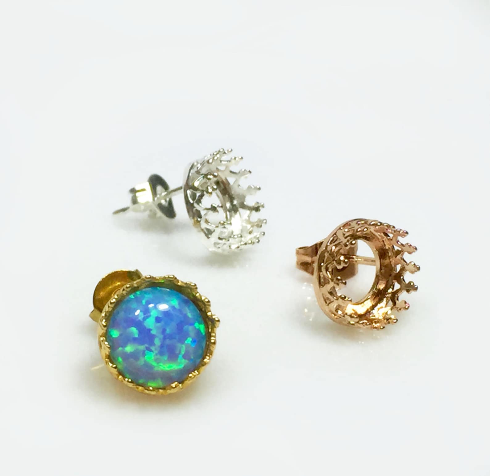 Choose Your Size and Color Stud Earring Sterling Silver 925 - Etsy