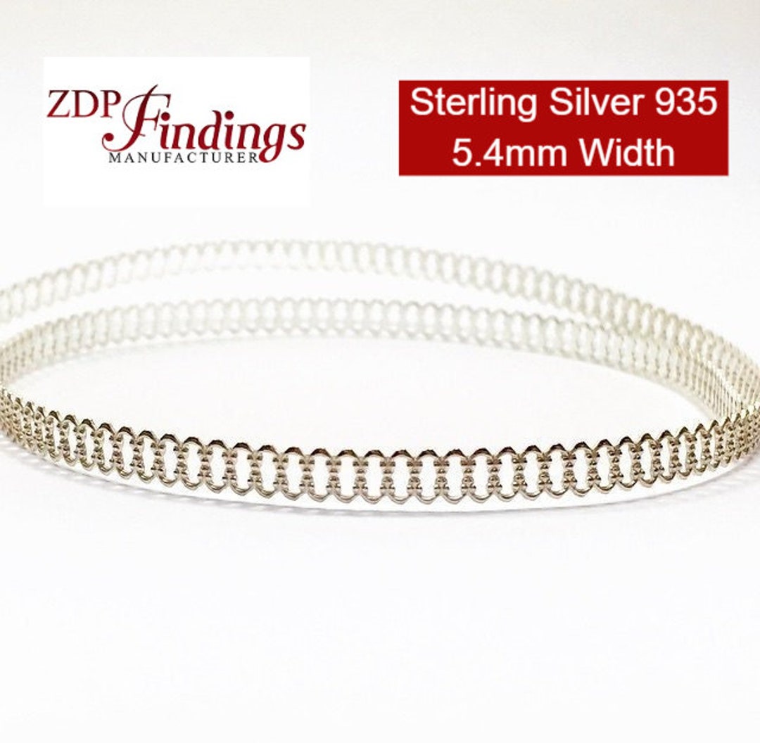12 Inch (30.5cm) X5.4mm Width Sterling Silver 935 Strip Gallery ...