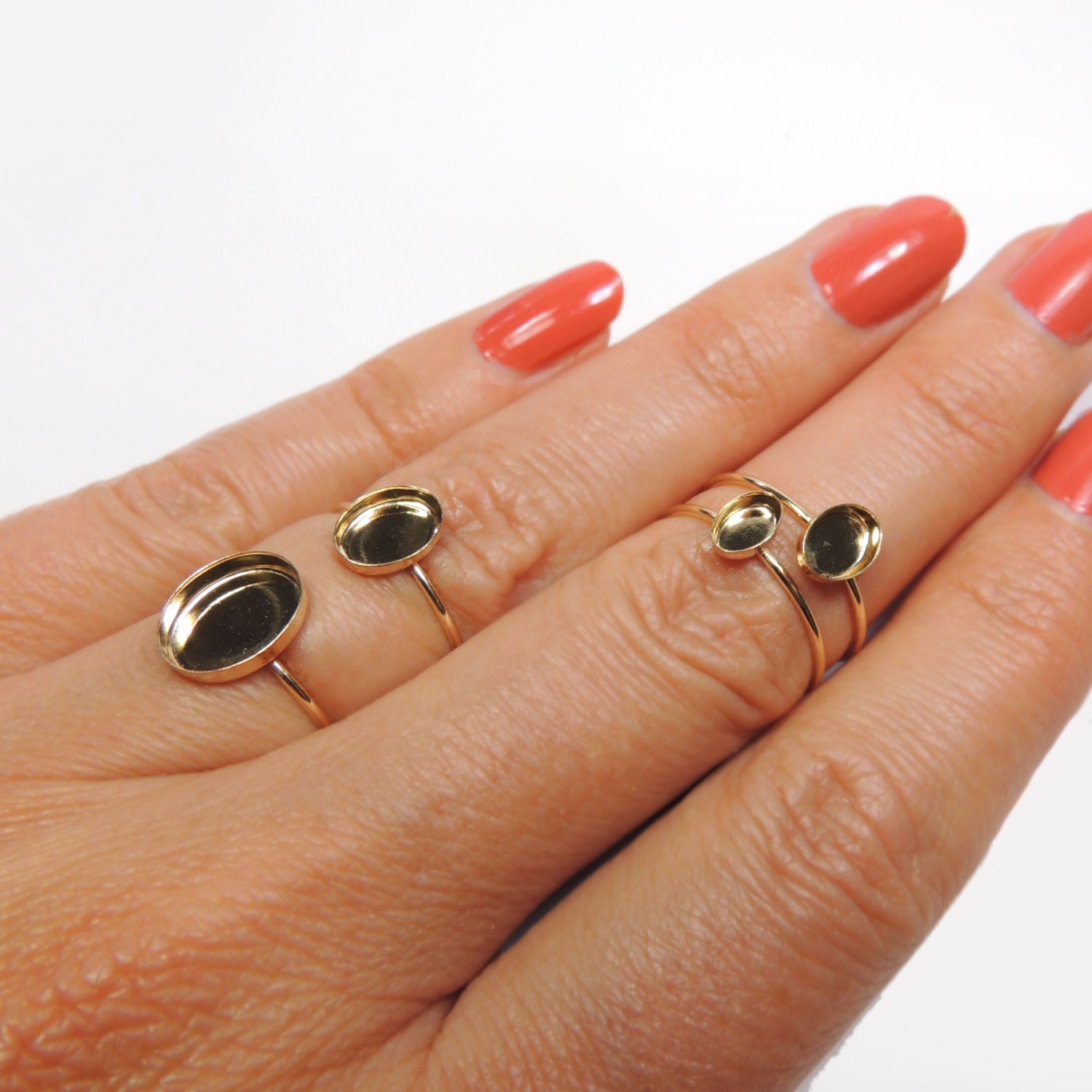 1pc X 14k Gold Filled Delicate Skinny Stacking Bezel Cup Ring - Etsy