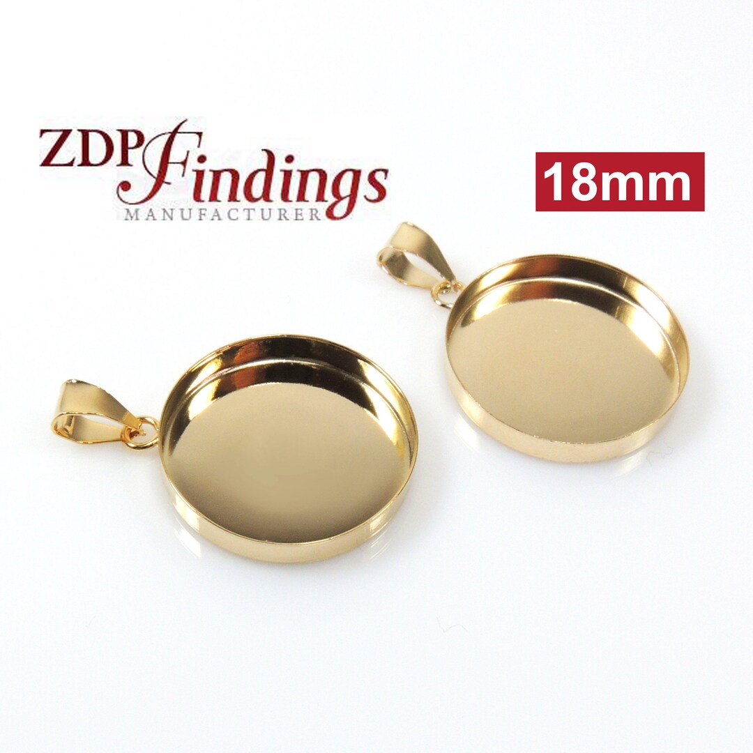18mm Round Bezel Cup Setting With Bail 14k Gold-filled (PRD18GF) - Etsy
