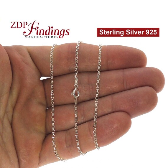 20 Inch Finished Sterling Silver 925 Cable Chain Necklace With | Etsy