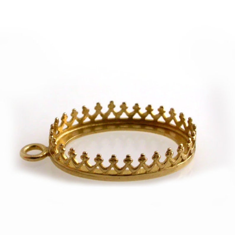 6pcs X Oval 18x13mm Crown Bezel Setting Pendant Fit European - Etsy