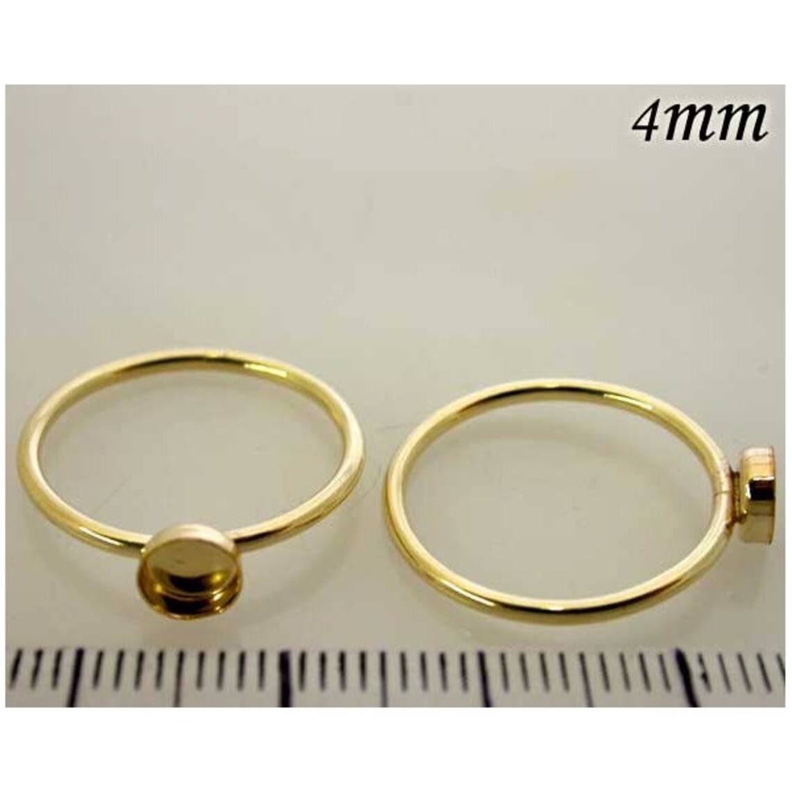 4mm Round Bezel Cup on Ring 14k Gold Filled 6.5 Size (17R04GF) by ZDP ...