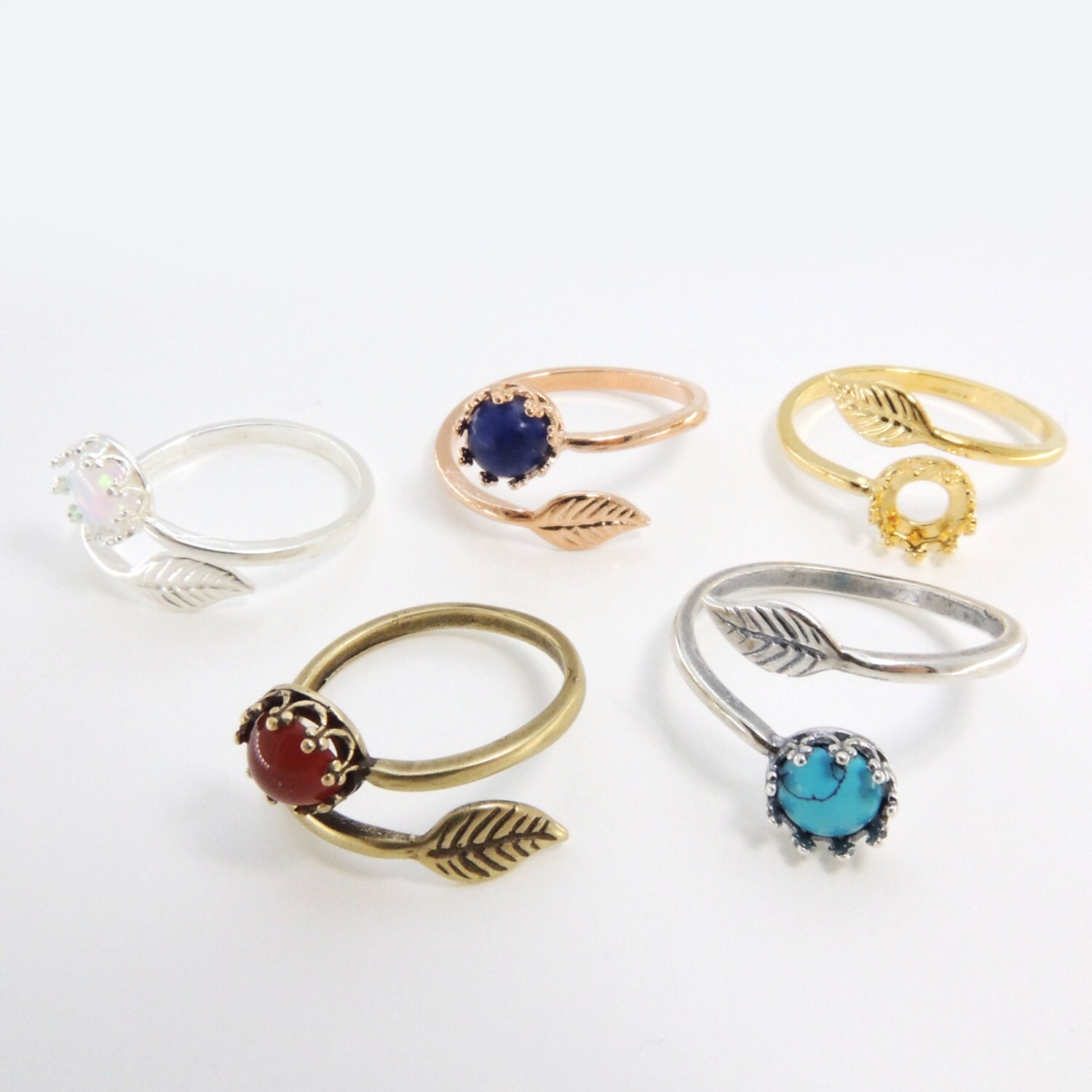 4pcs x Quality Cast 6mm Bezel Settings Adjustable Ring. | Etsy