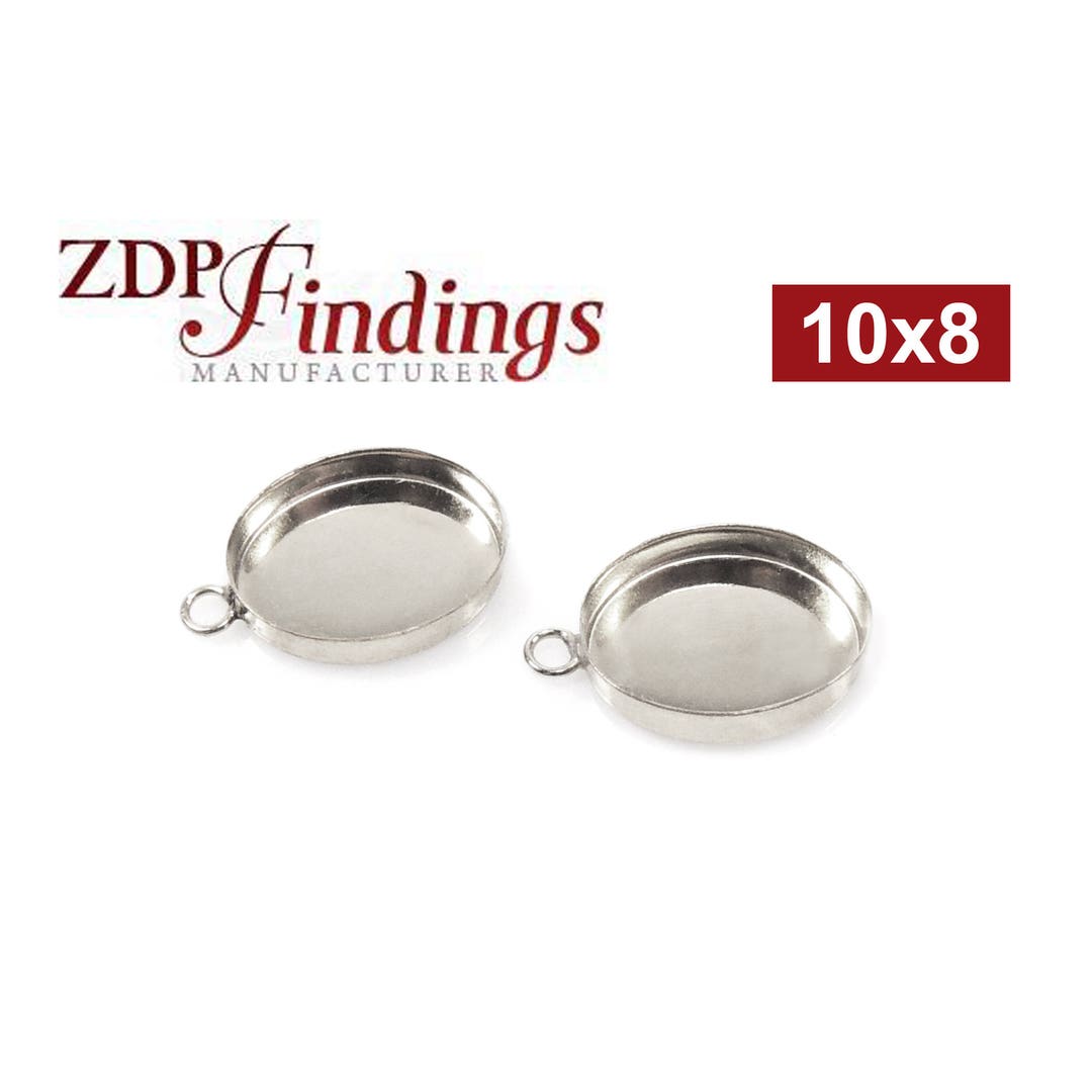 10pcs X Oval 10x8mm Bezel Cup Setting ,sterling Silver 925, (OV1081 ...