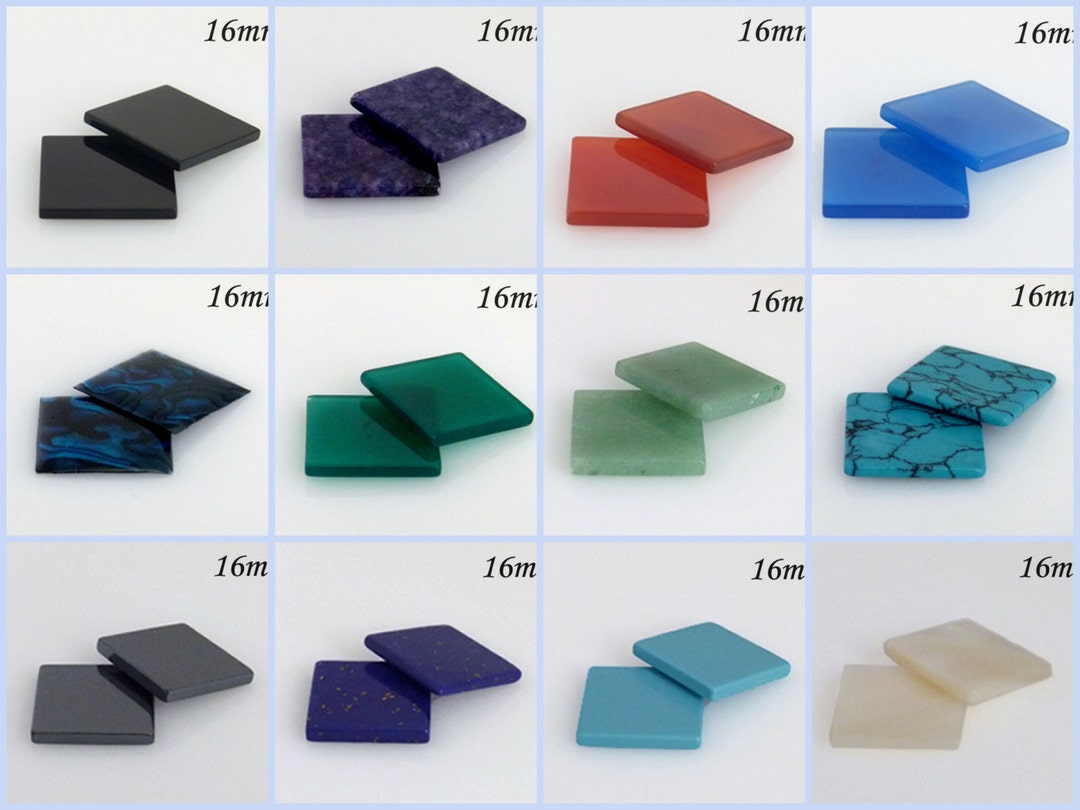 4pcs X Square 16x16mm Flat Gemstones for Your Choice (16SQFLV) - Etsy