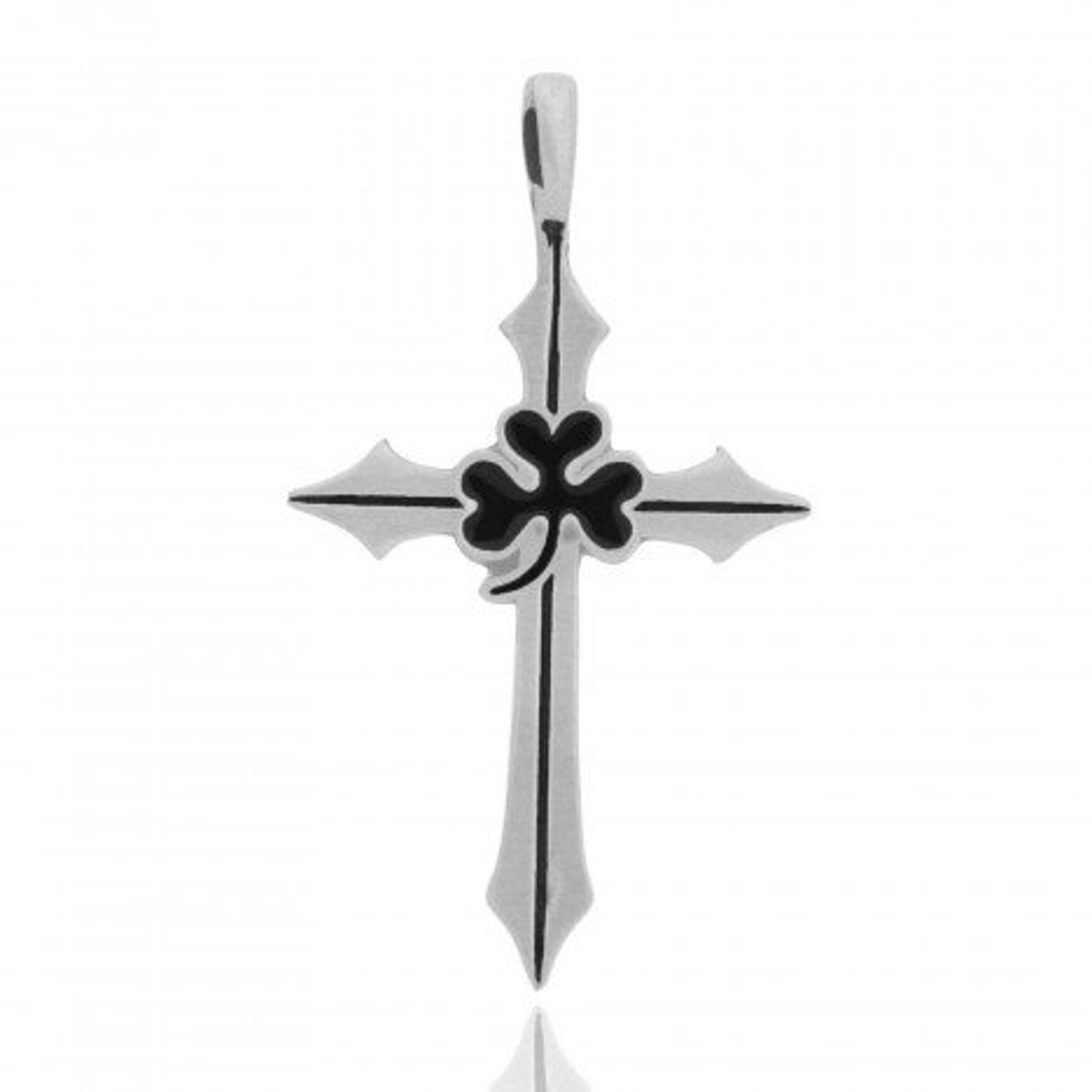 Unique Quality Black Enamel Lucky Clover Shamrock Cross Pewter - Etsy
