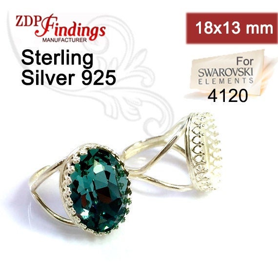 Oval 18x13mm Ring Bezel Cups for Setting Sterling Silver 925 | Etsy