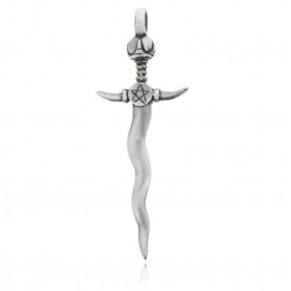 Unique Quality Wizard Pentagram Sword Pewter Pendant . 60mm | Etsy