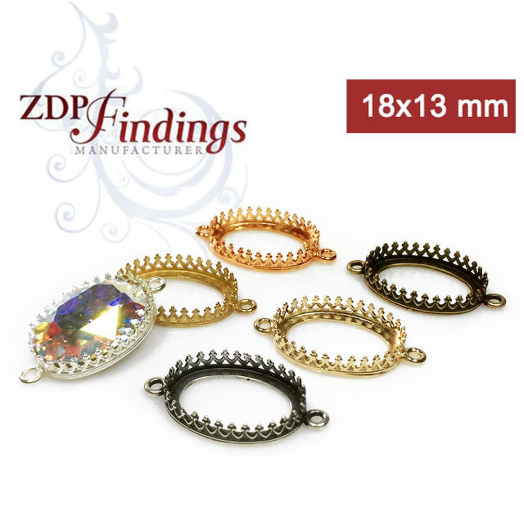 6pcs X Oval 18x13mm Quality Cast Bezel Cup Connector, Choose Your ...