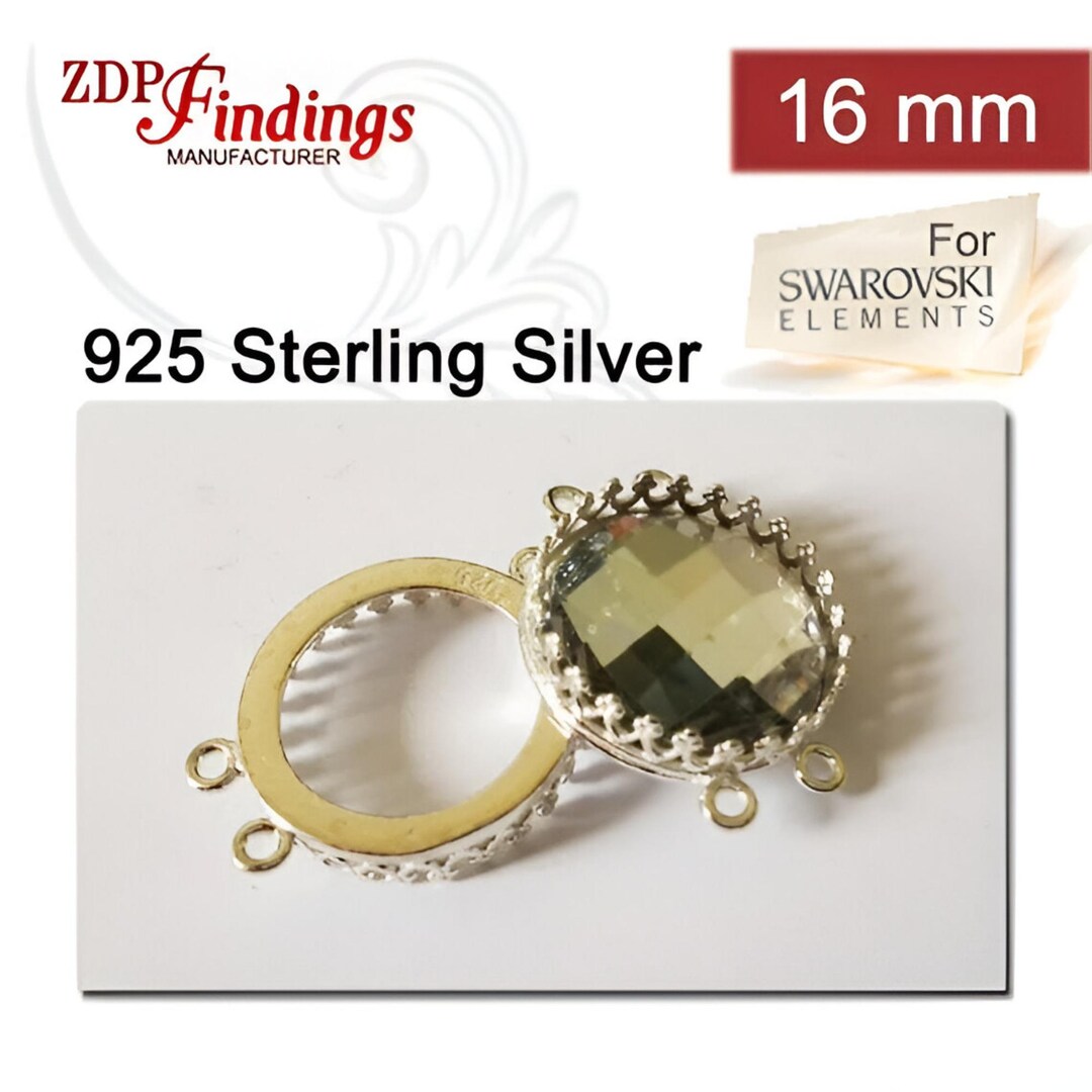 2pcs X Round 16mm Quality Cast Bezel Cup Connectors for Setting Shiny ...