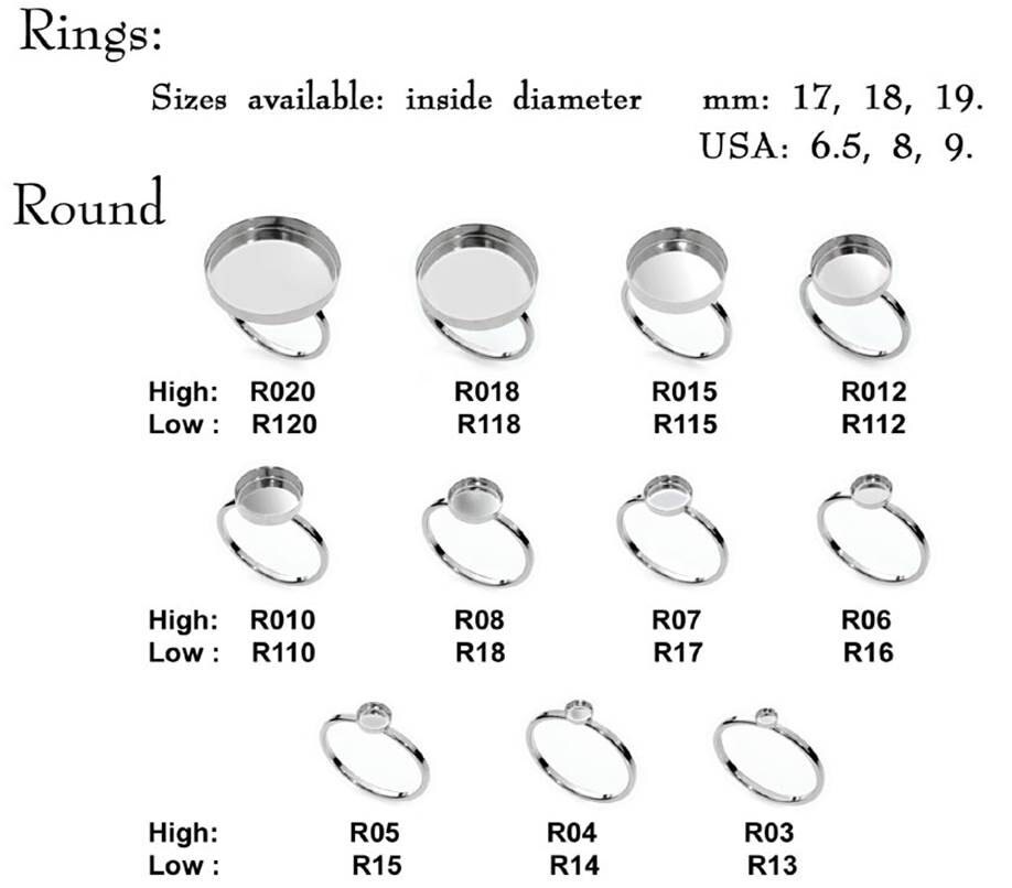 2pcs X Silver Ring Bezel Round Bezel Sterling Silver 925 - Etsy