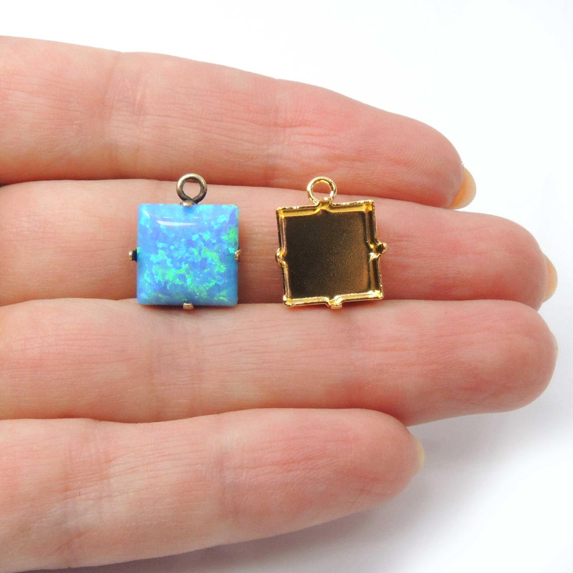 10pcs X 12mm Square Bezel Pendant Earring Bezel Fit Flat Back - Etsy