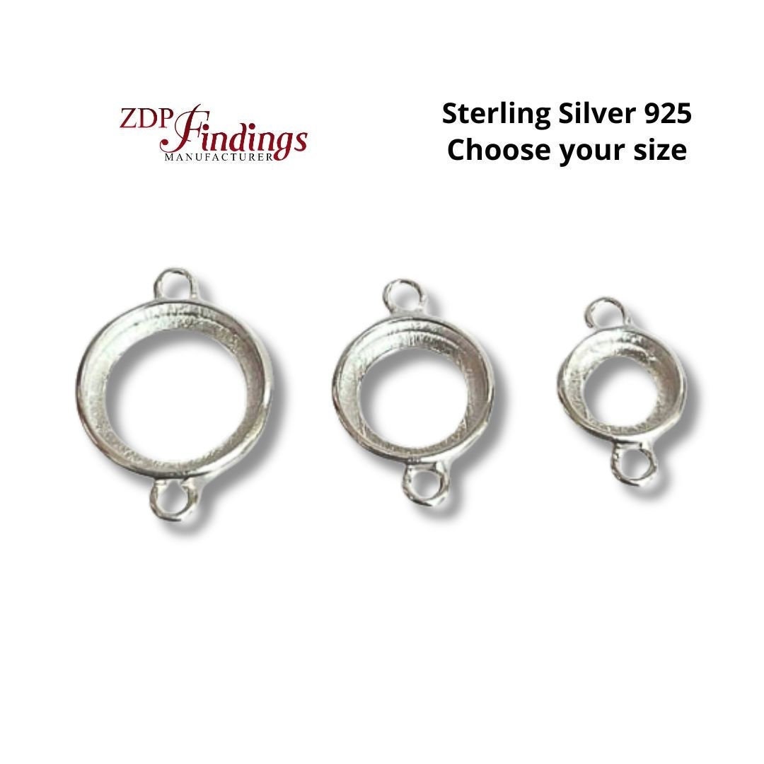 4pcs X Round Quality Cast Bezel Cups. Connectors for Setting. for ...