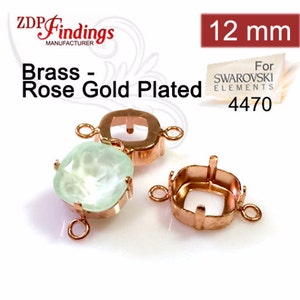 10pcs X Square 12mm Open Back Connector Bezel Cup Setting Fit Swarovski ...