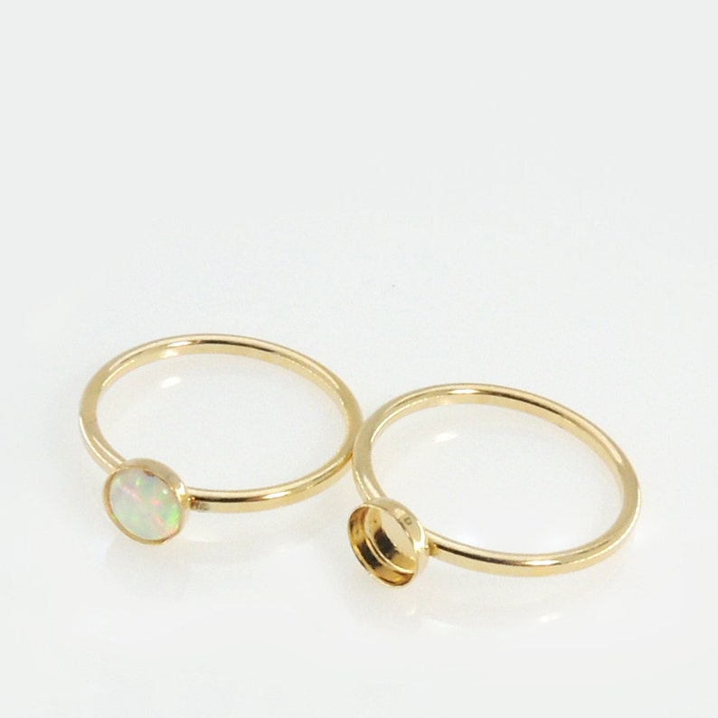 14k Gold Filled 6mm Round Blank Base Bezel Cup on Ring - Etsy