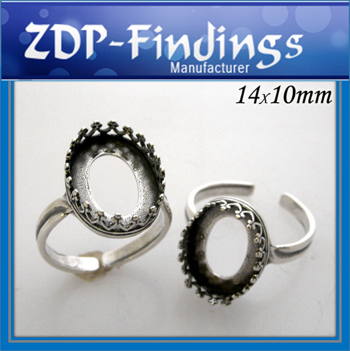 Oval 14x10mm Ring Bezel Cups Setting Antique oxidized - Etsy