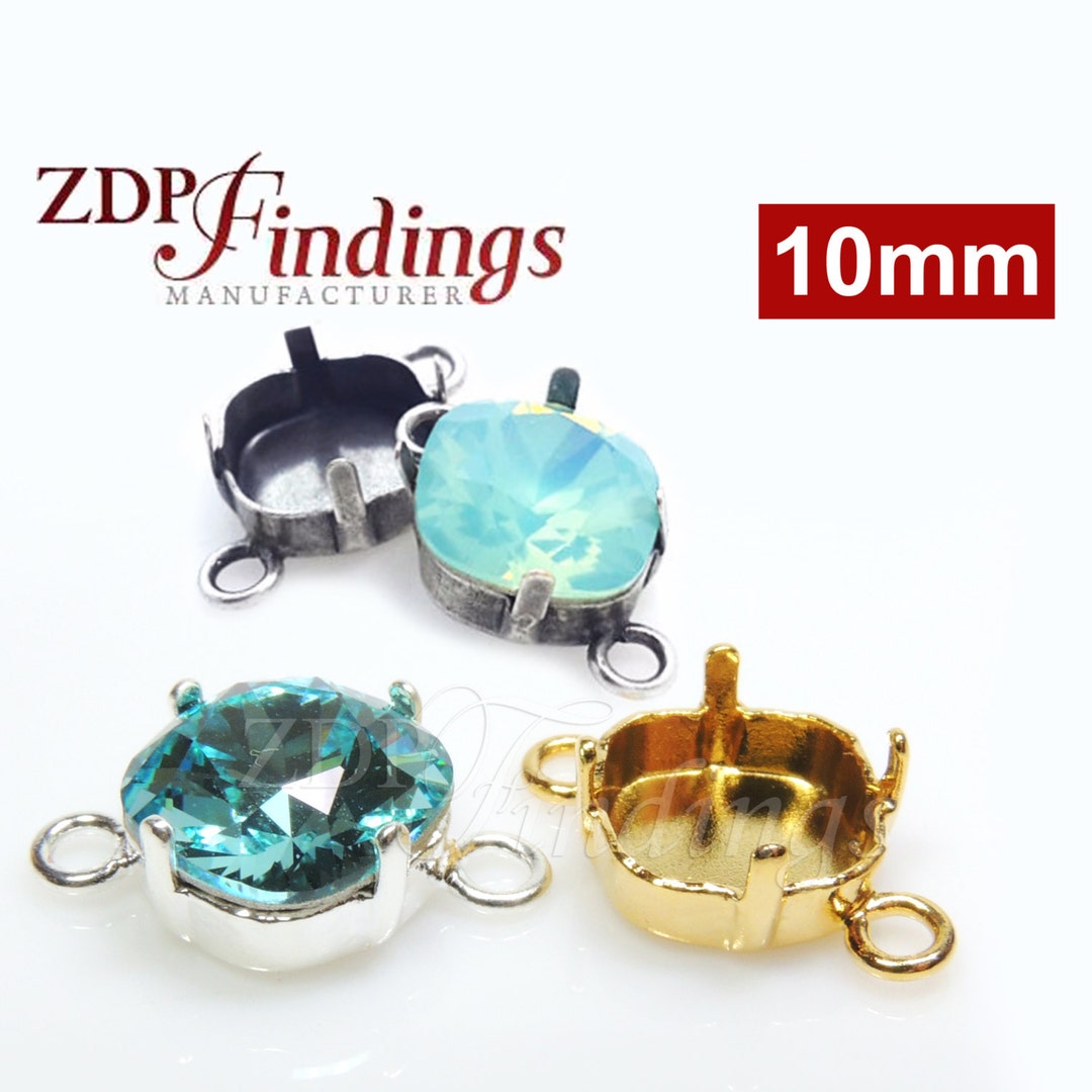 6pcs X Square 10mm Bezel Cup Connector Fit Swarovski 4470 Crystal ...