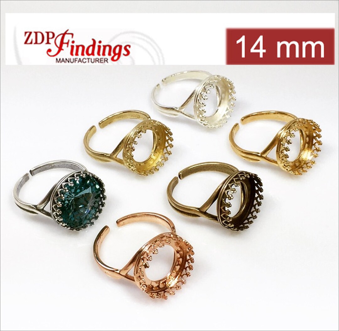 4pcs X Round 14mm Quality Cast Ring Bezel Cups for Setting Choose Your ...