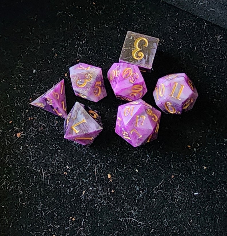 Custom Handmade Polyhedral Dice Set - Unique Resin Dice for D&D ...