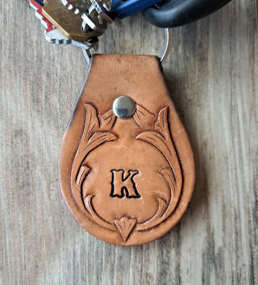 Custom Leather Key Fob - Etsy