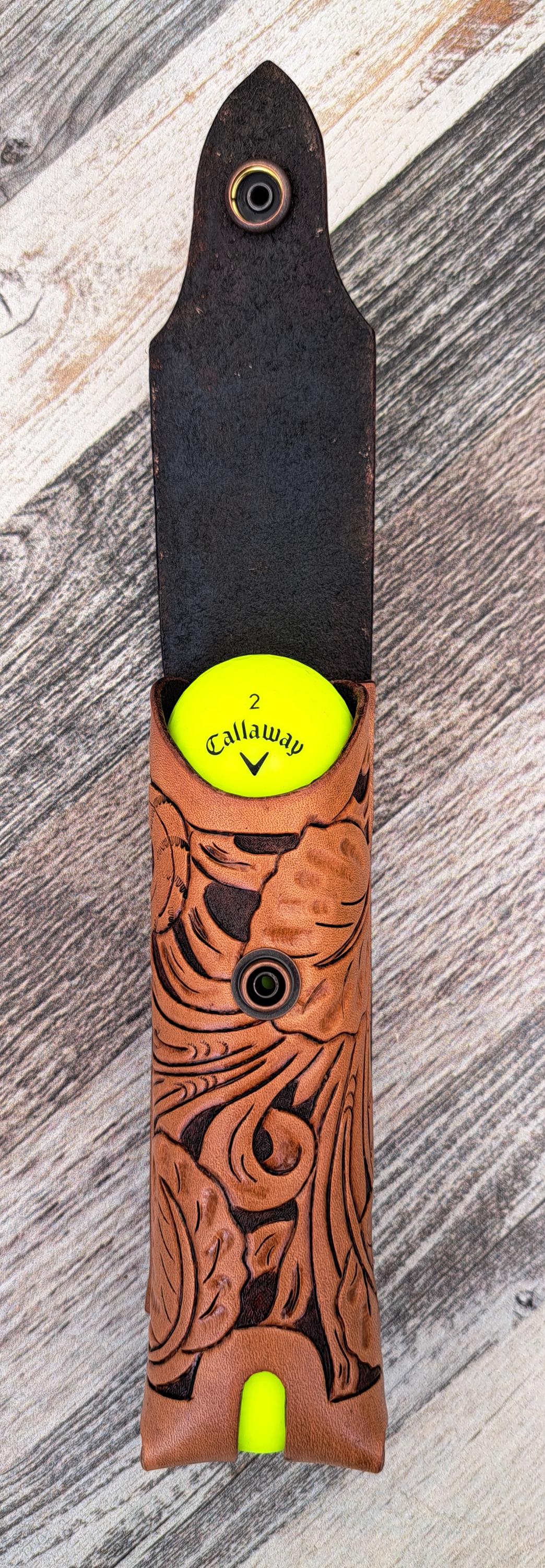 Hand Tooled Leather Golf Ball Caddy - Etsy