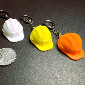 Hard Hat Keychain - Construction Hard Hat Keychain, Cute, 3D Printed ...