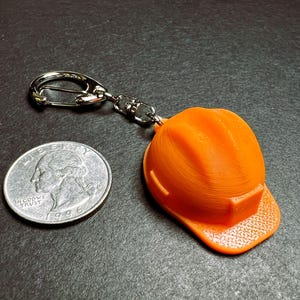 Hard Hat Keychain - Construction Hard Hat Keychain, Cute, 3D Printed ...