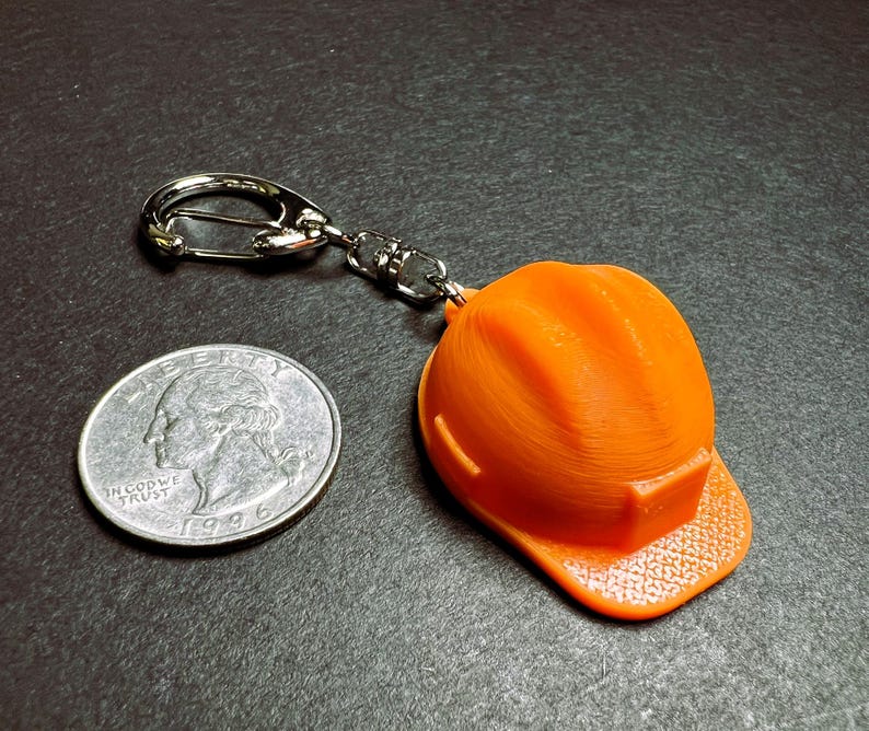 Hard Hat Keychain - Construction Hard Hat Keychain, Cute, 3D Printed ...