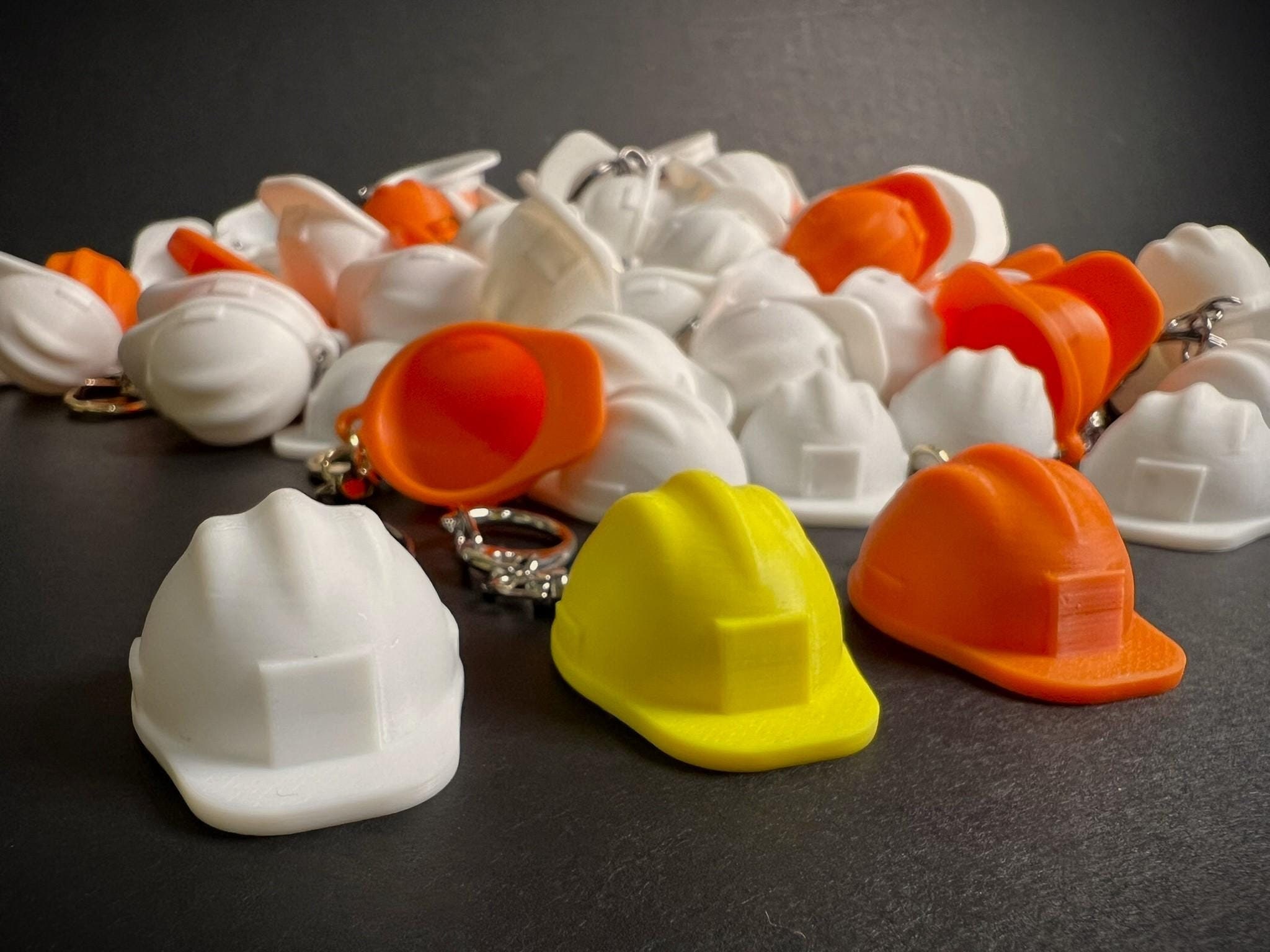 Hard Hat Keychain - Construction Hard Hat Keychain, Cute, 3D Printed ...