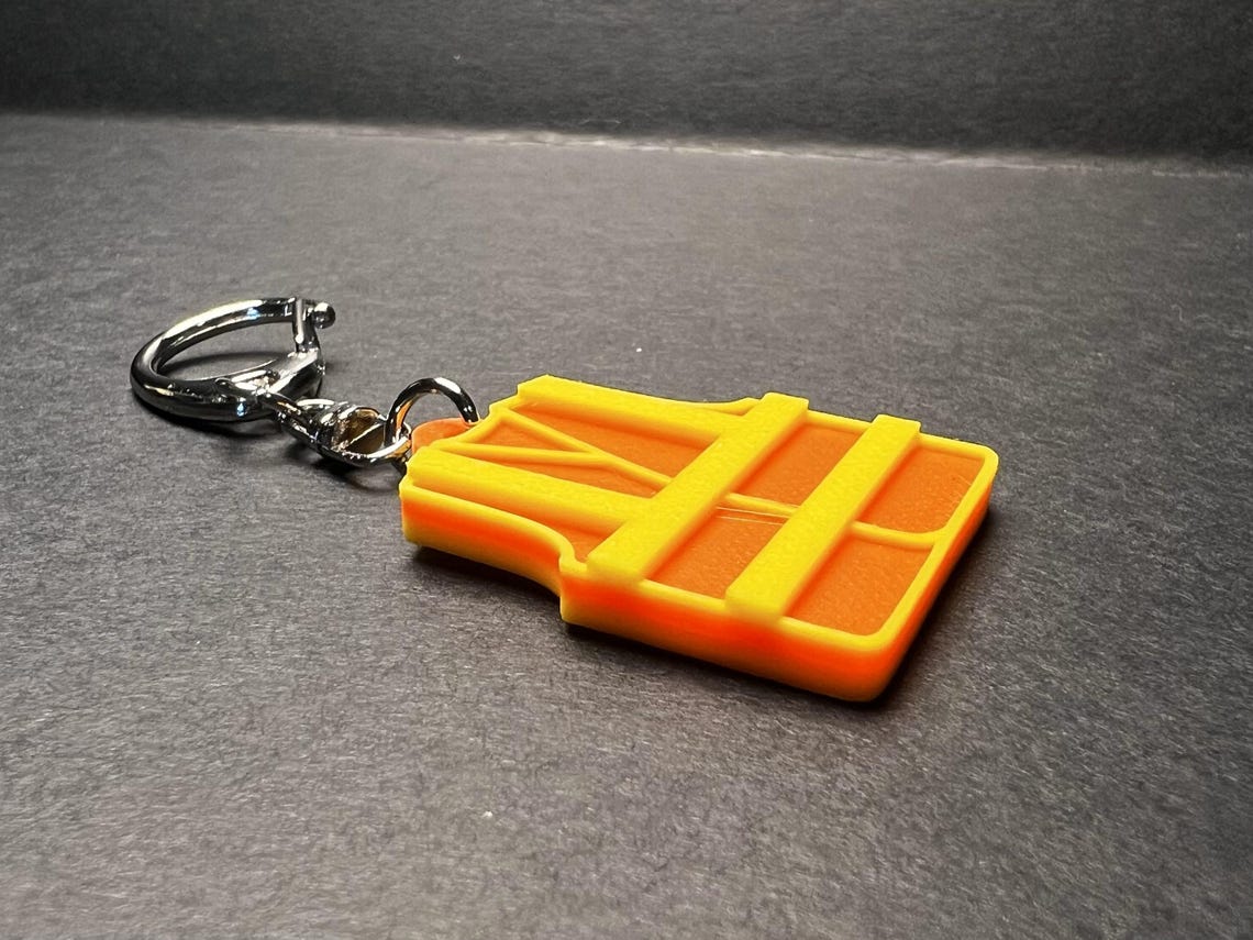 Construction Vest and Hard Hat Keychain - Yellow and Orange ...