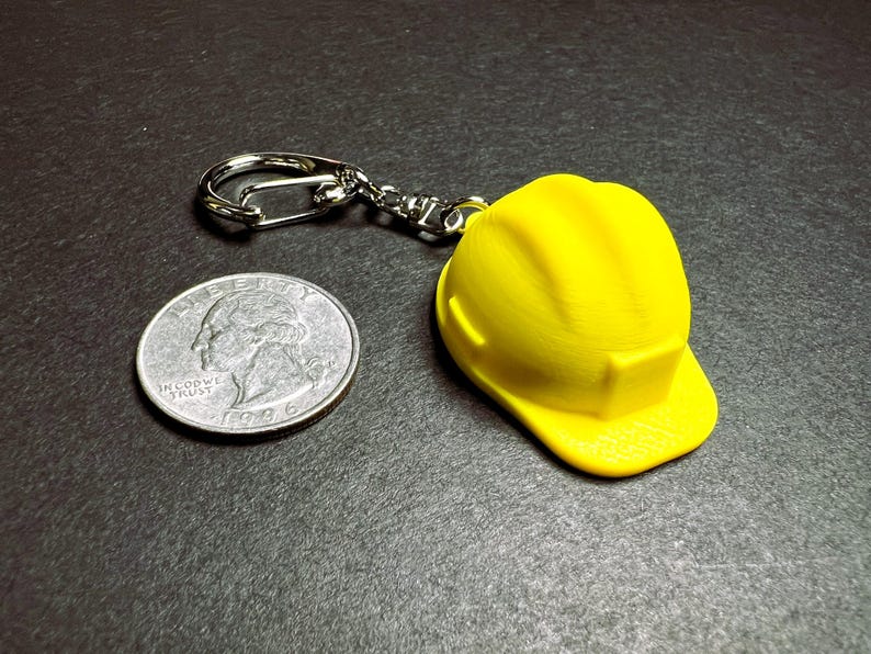 Hard Hat Keychain - Construction Hard Hat Keychain, Cute, 3D Printed ...