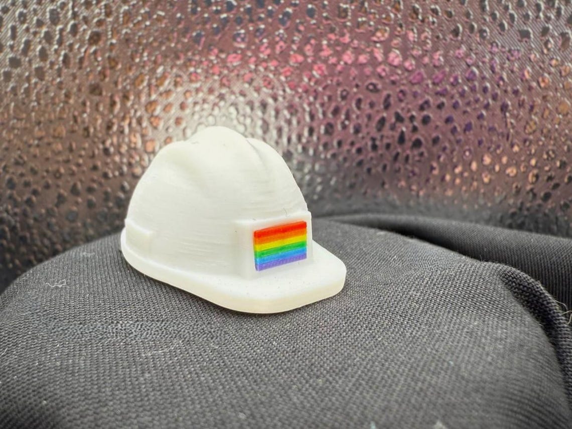 Hard Hat Keychain - Construction Hard Hat Keychain, Cute, 3D Printed ...