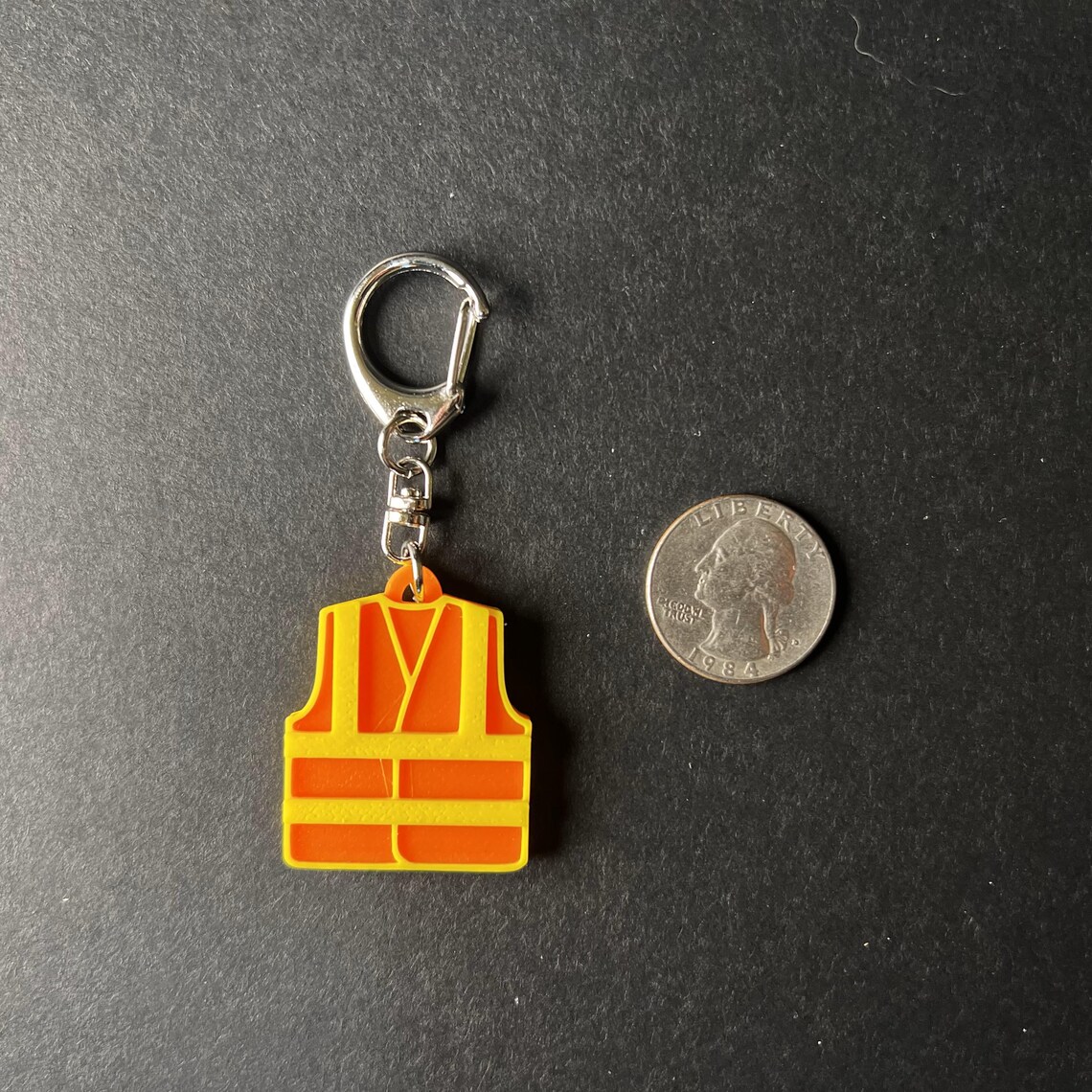 Construction Vest and Hard Hat Keychain - Yellow and Orange ...