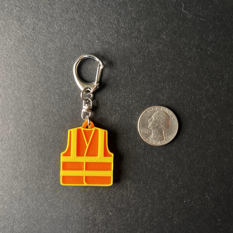 Construction Vest Keychain Yellow and White Construction Vest 3D ...