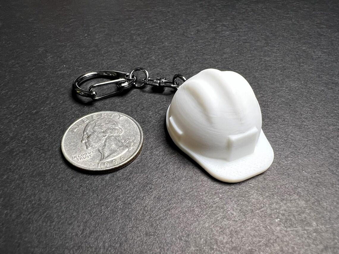 Hard Hat Keychain - Construction Hard Hat Keychain, Cute, 3D Printed ...