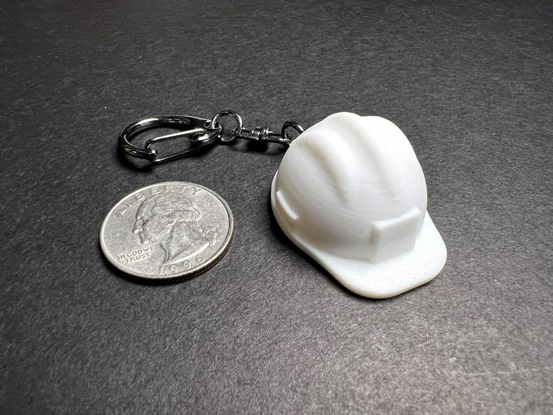 Hard Hat Keychain - Construction Hard Hat Keychain, Cute, 3D Printed ...