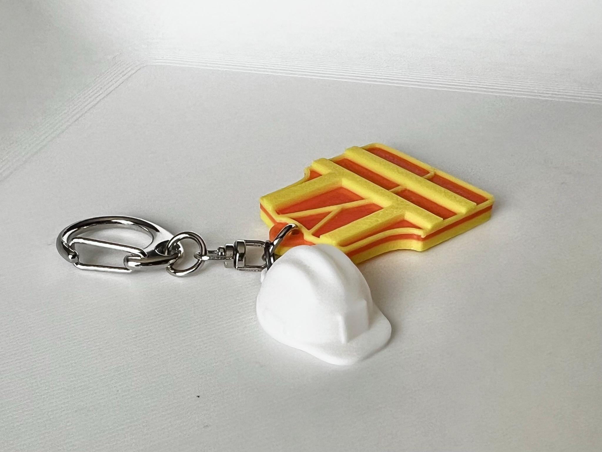 Construction Vest and Hard Hat Keychain - Yellow and Orange ...