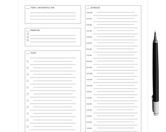 24 Hour Daily Planner Printable, Daily to Do List for Work / Personal ...
