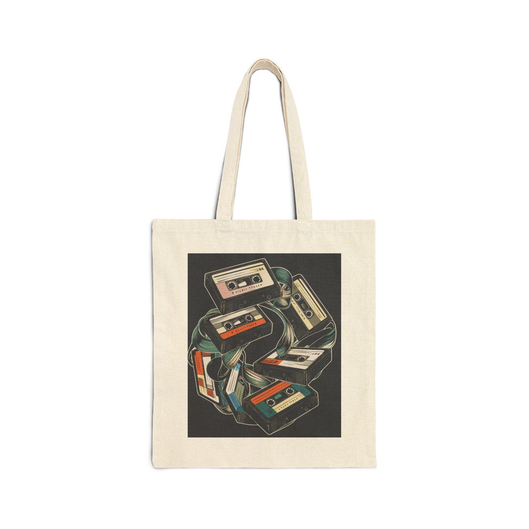 Retro Cassette Tape Tote Bag Vintage 80s Music Lover Design Funky Retro ...