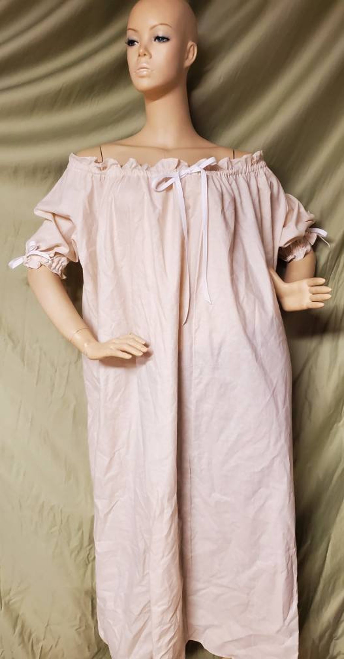 Renaissance Muslin off-white Chemise Short Sleeved Ankle - Etsy