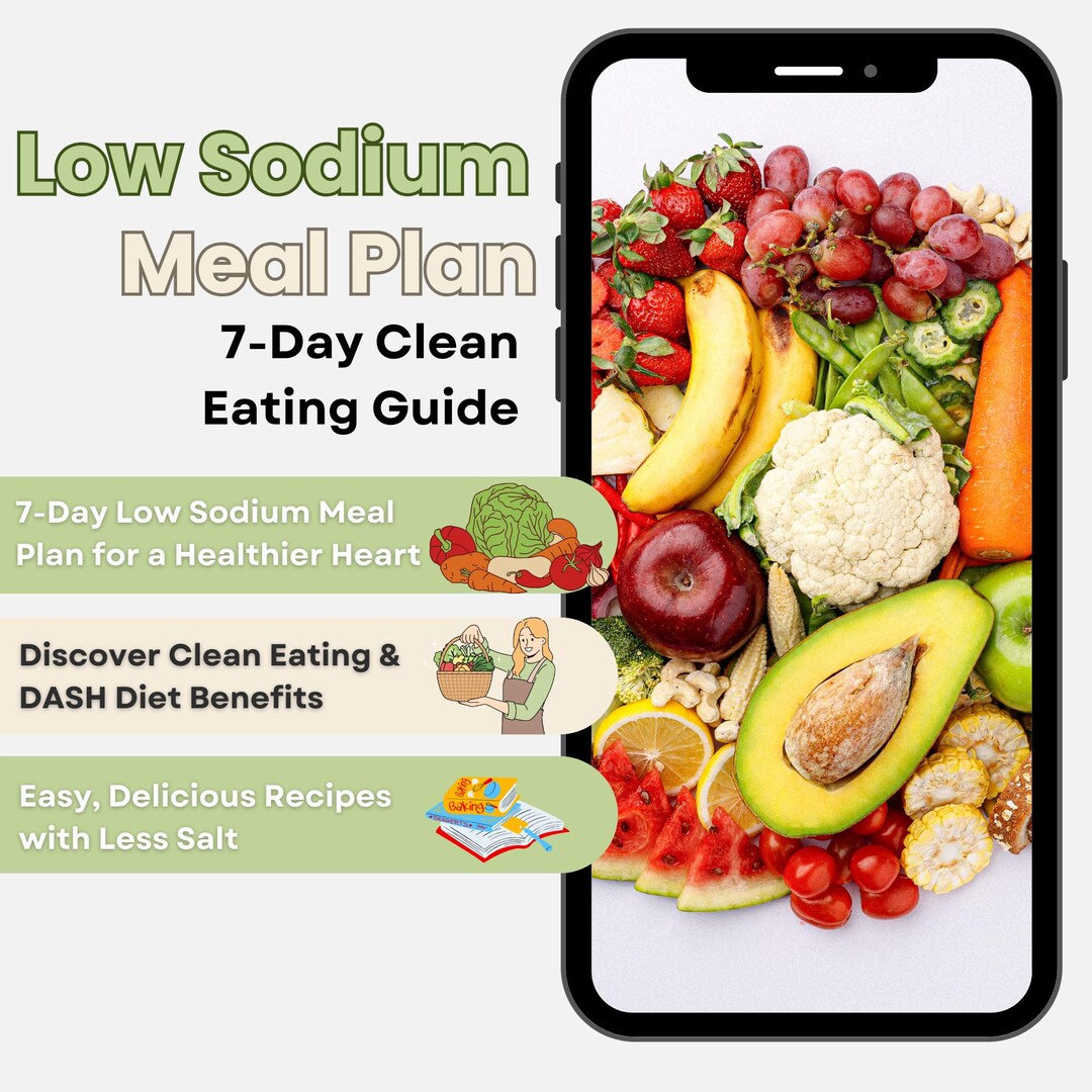 7-day Low Sodium Meal Plan | DASH Diet | Heart Healthy Meal Plan ...