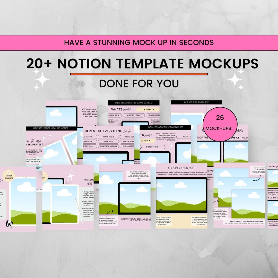 20 Editable Notion Listing Mockup Template Canva Listing Template Sell ...