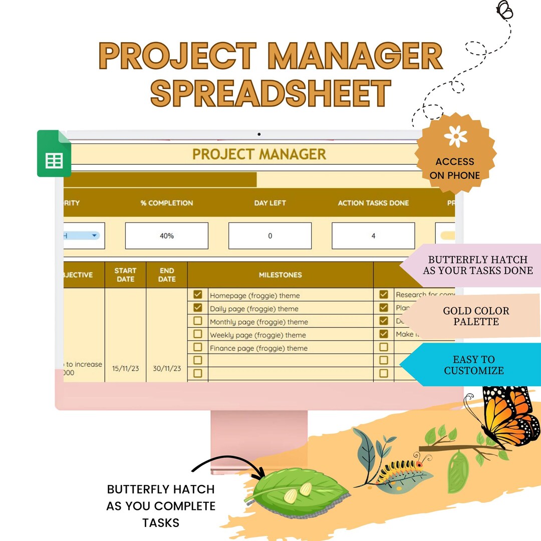 Small Business Project Management Kit: Visual Milestone Tracker ...