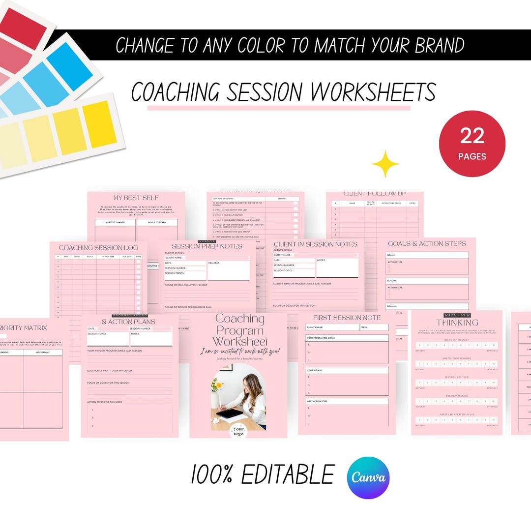 Complete Coaching Worksheet for Coach and Client, Business Coaches ...