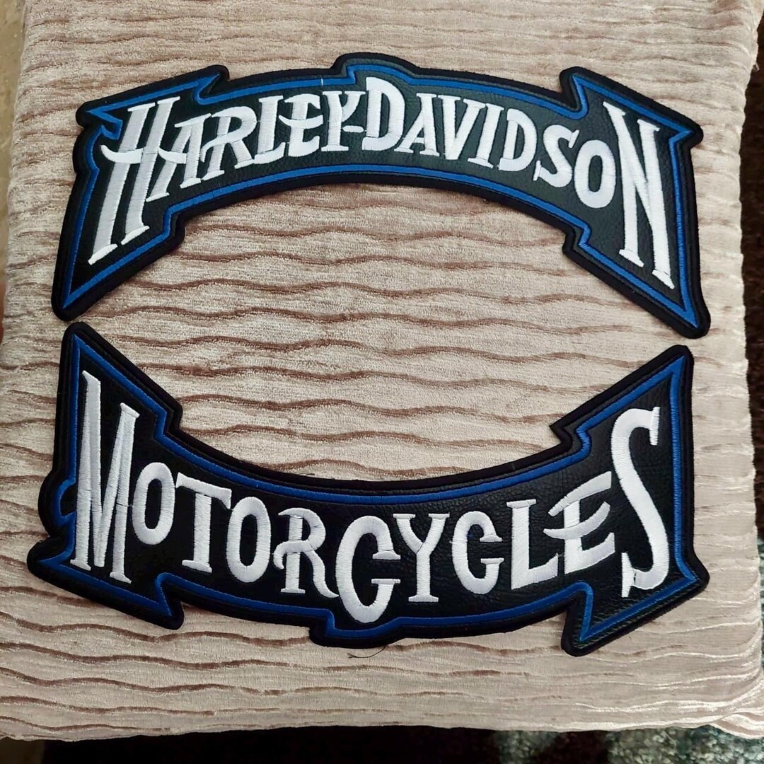 Large Harley Davidson Skull Motorcycle Patch Set Iron on Embroidery ...