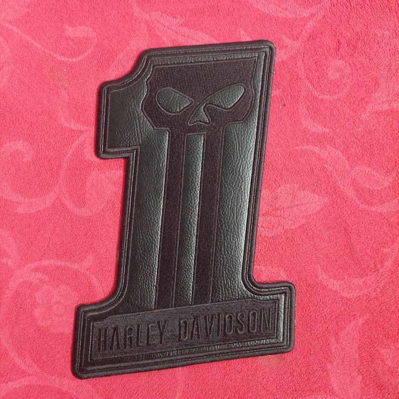 Patches , Large Harley Davidson Skull Embroidery Patch Bold Colors ...