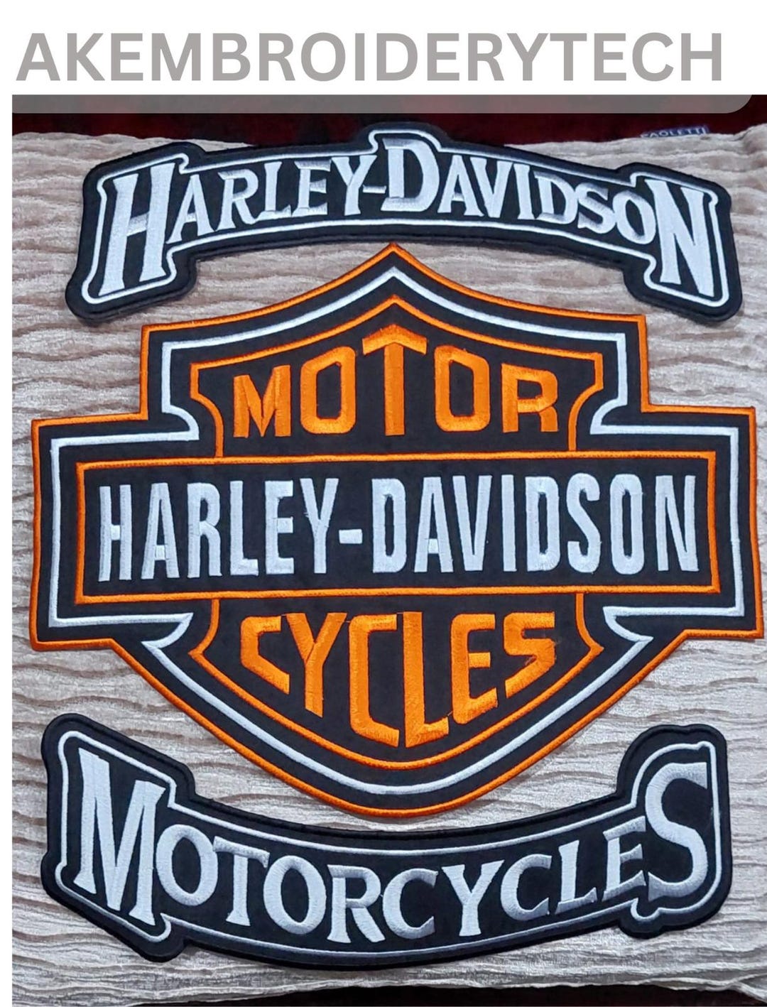 Patches , Large Harley Davidson Logo Embroidery Patch Bold Colors, High ...