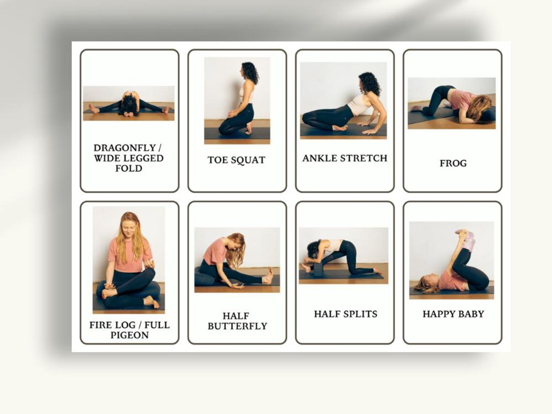 Yin Yoga Posture Flashcards Downloadable PDF | Restorative Yoga Flashcards | Yin Yoga Pose ...
